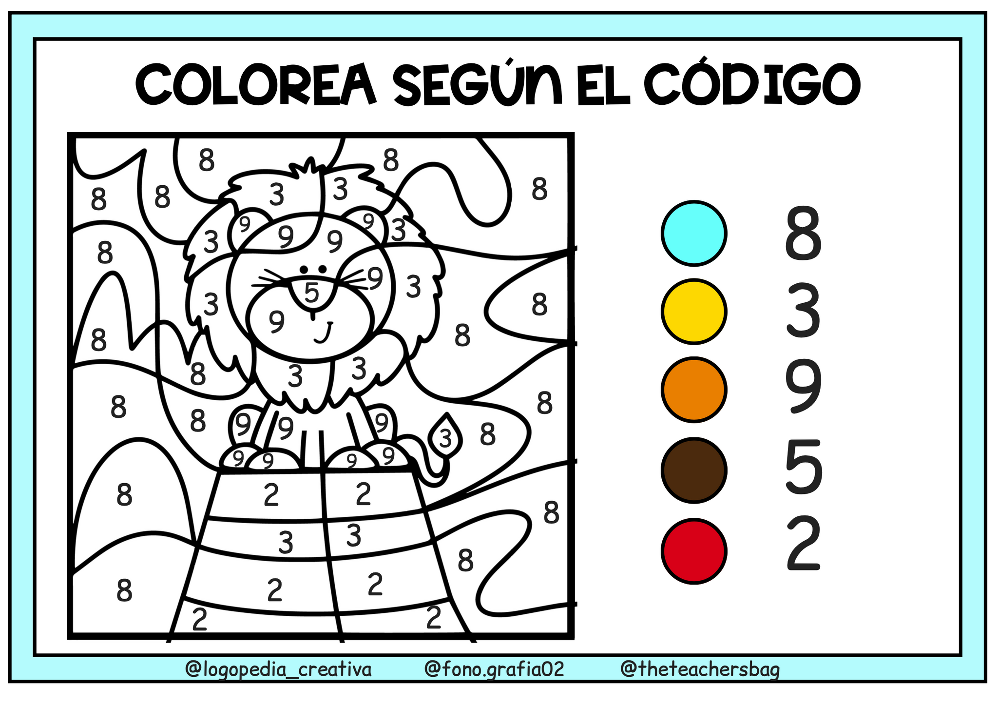Colorea según los códigos – Logopedia Creativa