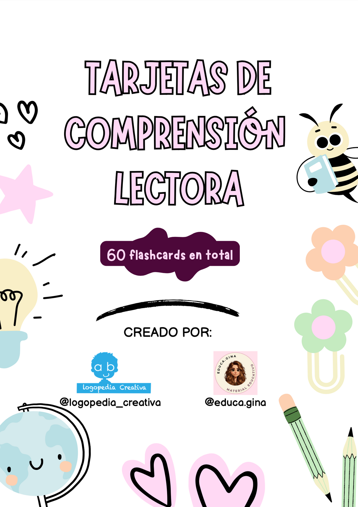 Tarjetas comprensión lectora letra ligada – Logopedia Creativa